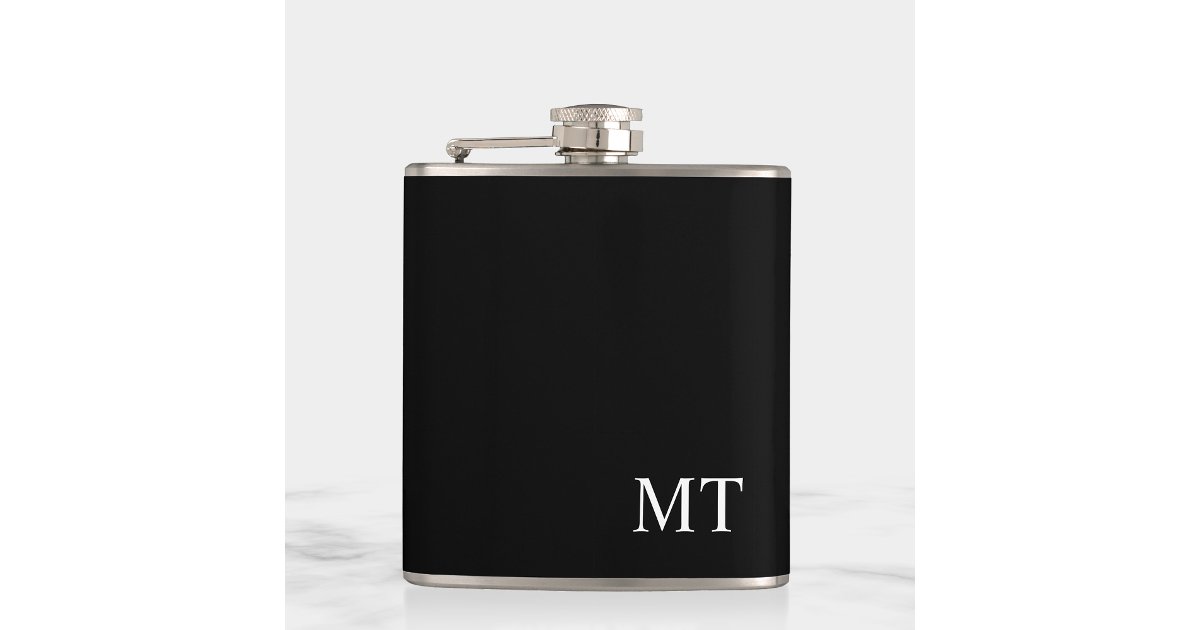 Modern Personalized Monogram Flask | Zazzle