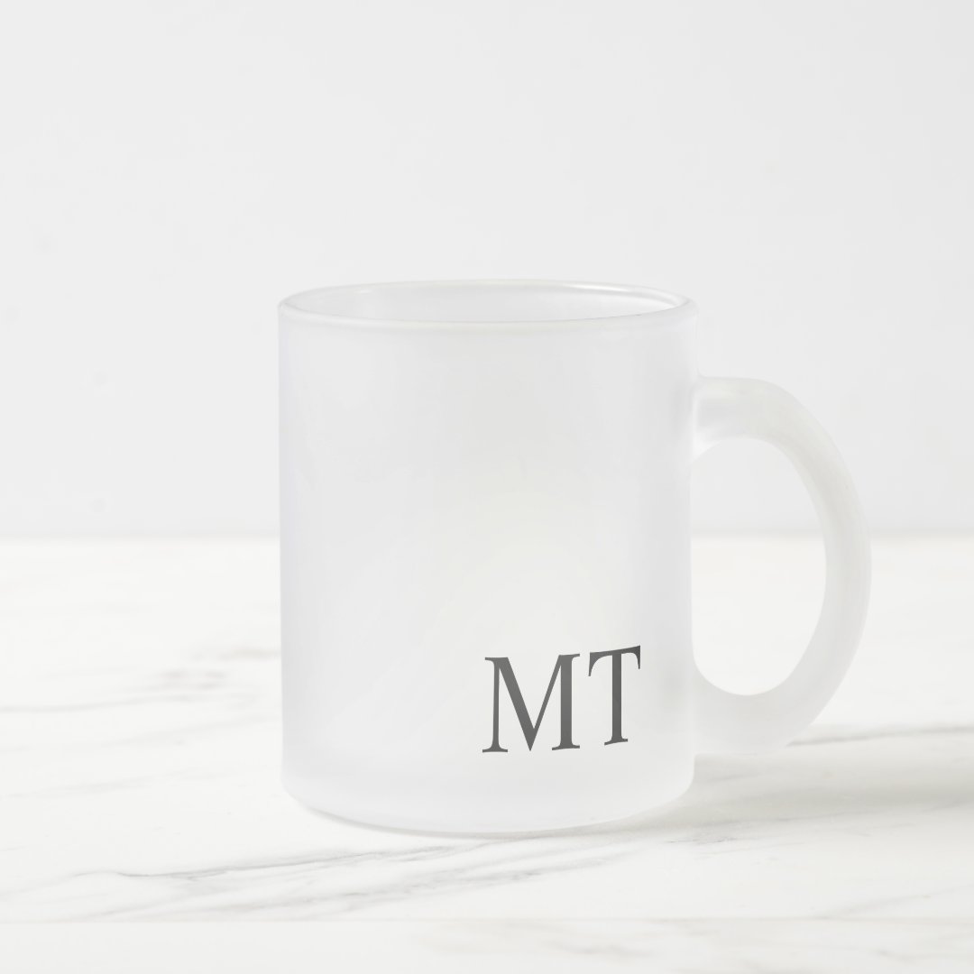 Modern Personalized Monogram Frosted Glass Coffee Mug | Zazzle