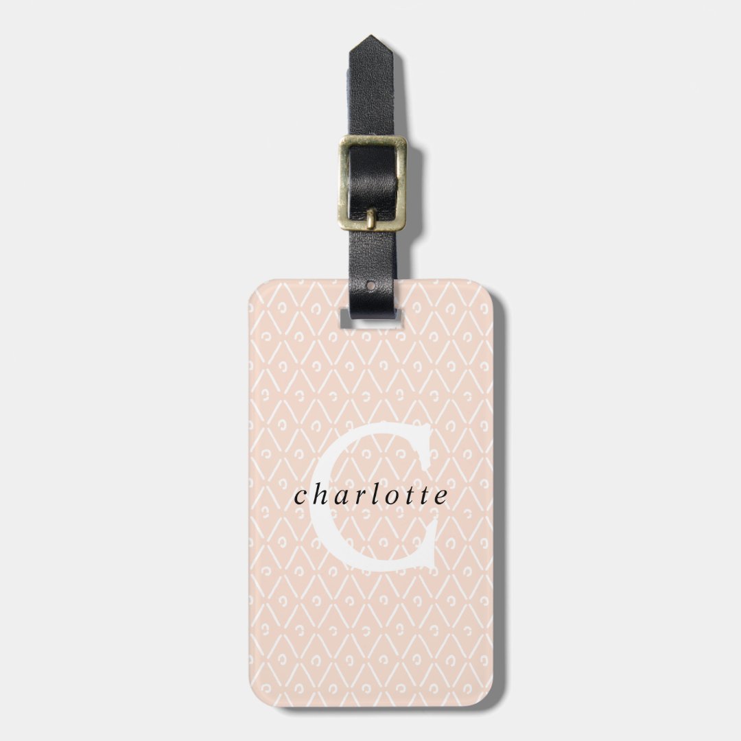 Modern Personalized Monogram Overlay Luggage Tag | Zazzle