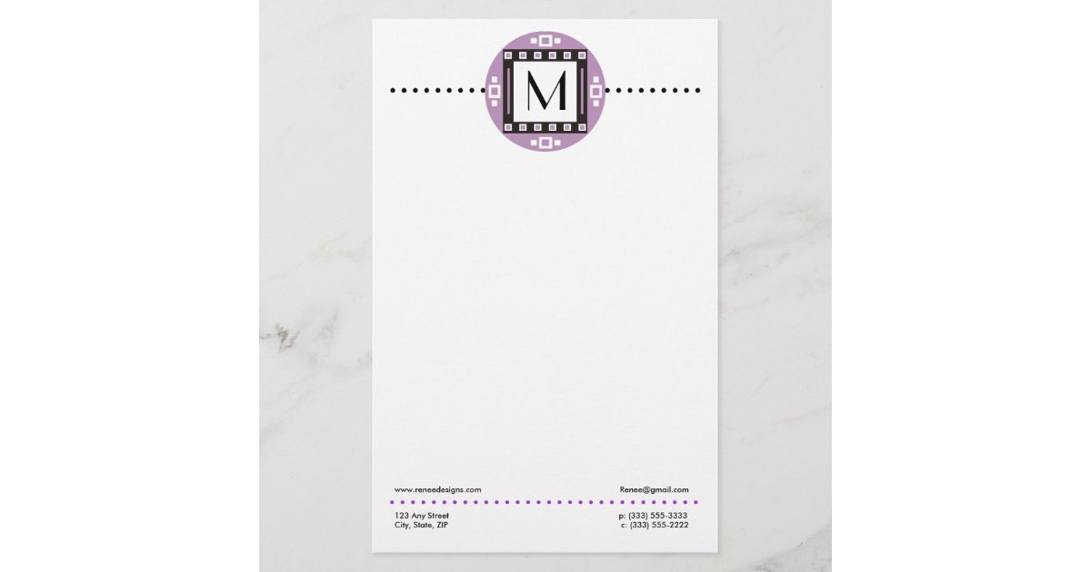 Modern Personalized Monogrammed Stationery | Zazzle