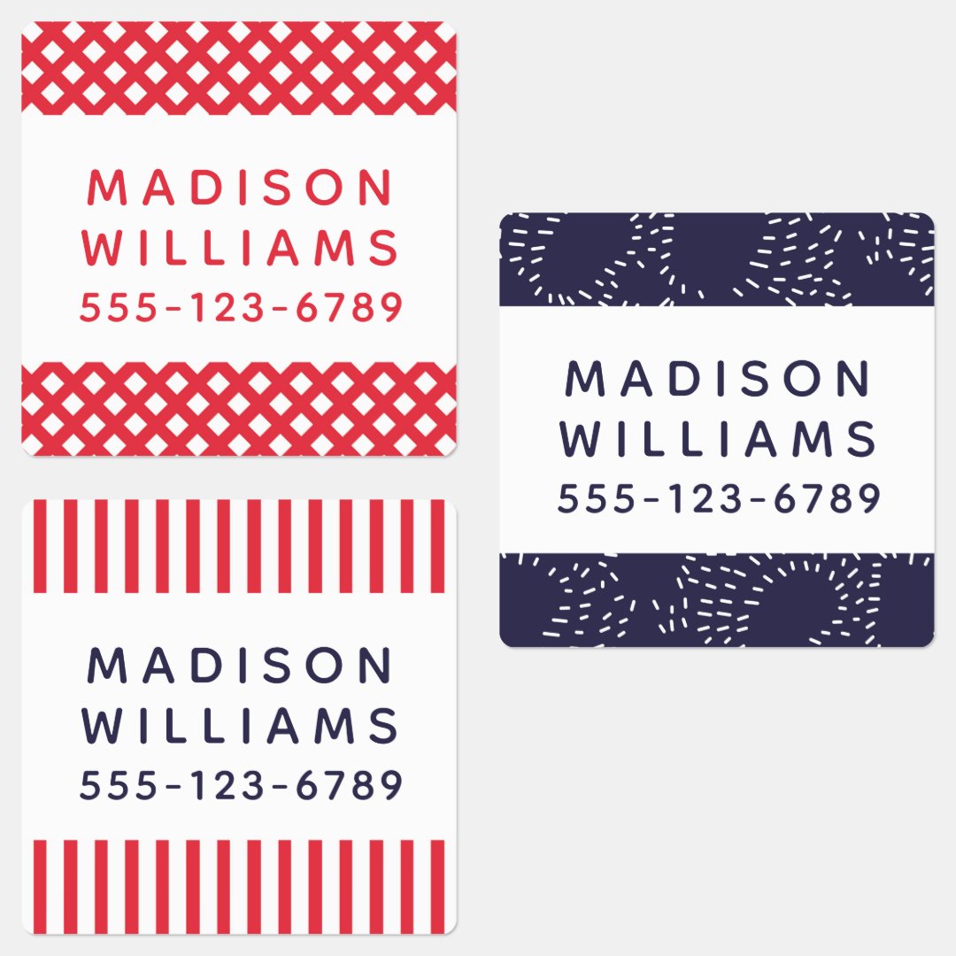 Modern Personalized Name Adhesive Waterproof Labels | Zazzle