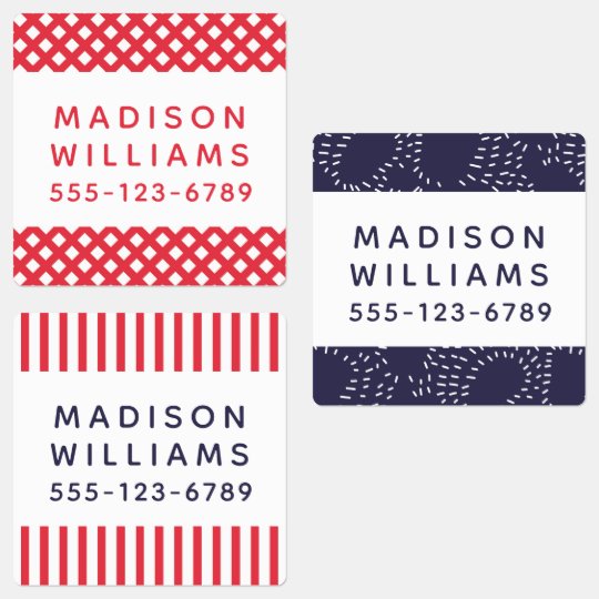 Modern Personalized Name Adhesive Waterproof Labels | Zazzle.com