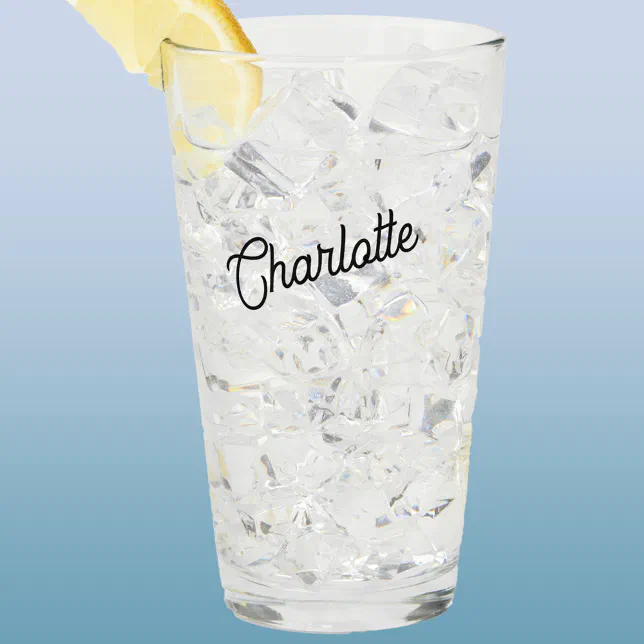 Modern Personalized Name Glass | Zazzle