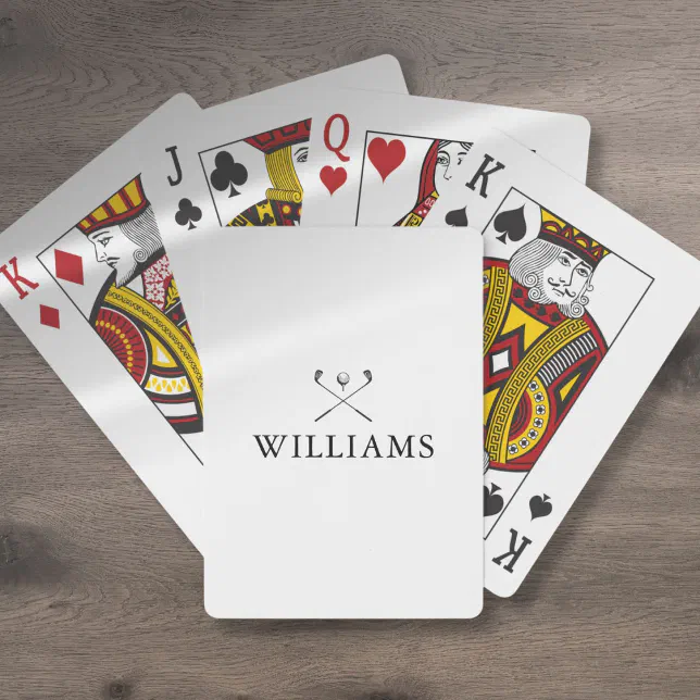 Modern Personalized Name Golf Clubs Poker Cards | Zazzle