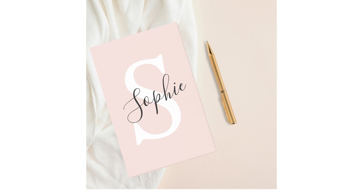 Modern Personalized Name Monogram Pastel Pink Post-it Notes | Zazzle