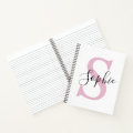 Modern Personalized Name Monogram Pink Notebook | Zazzle