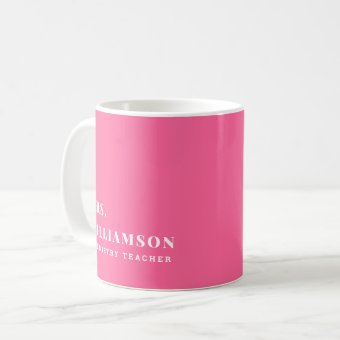 Modern Personalized Name School Teacher Subject Coffee Mug | Zazzle