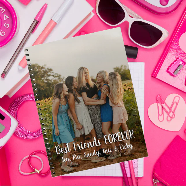 Modern Personalized Photo Best Friends Forever Notebook | Zazzle