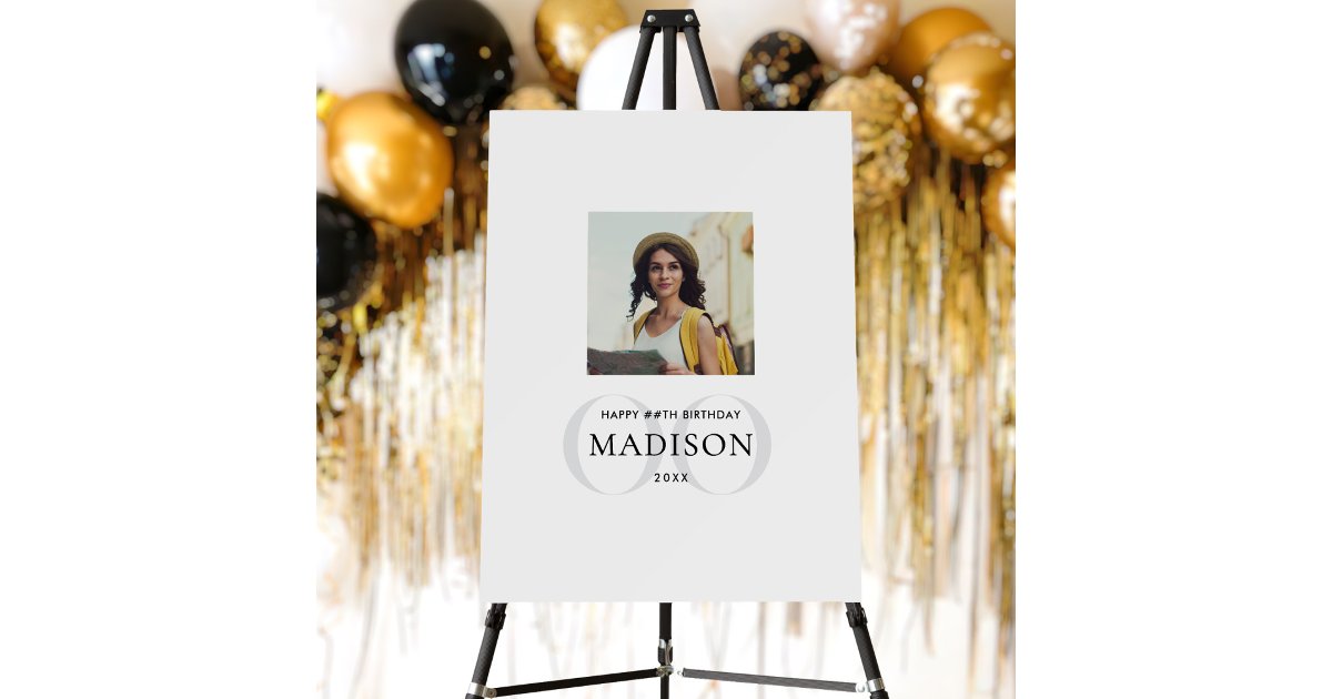 Modern Personalized Photo Birthday Signing Board | Zazzle