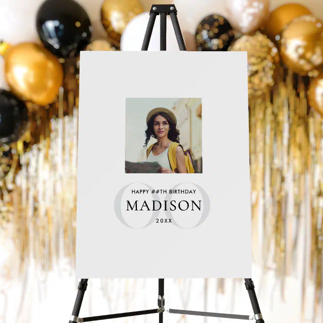 Modern Personalized Photo Birthday Signing Board | Zazzle