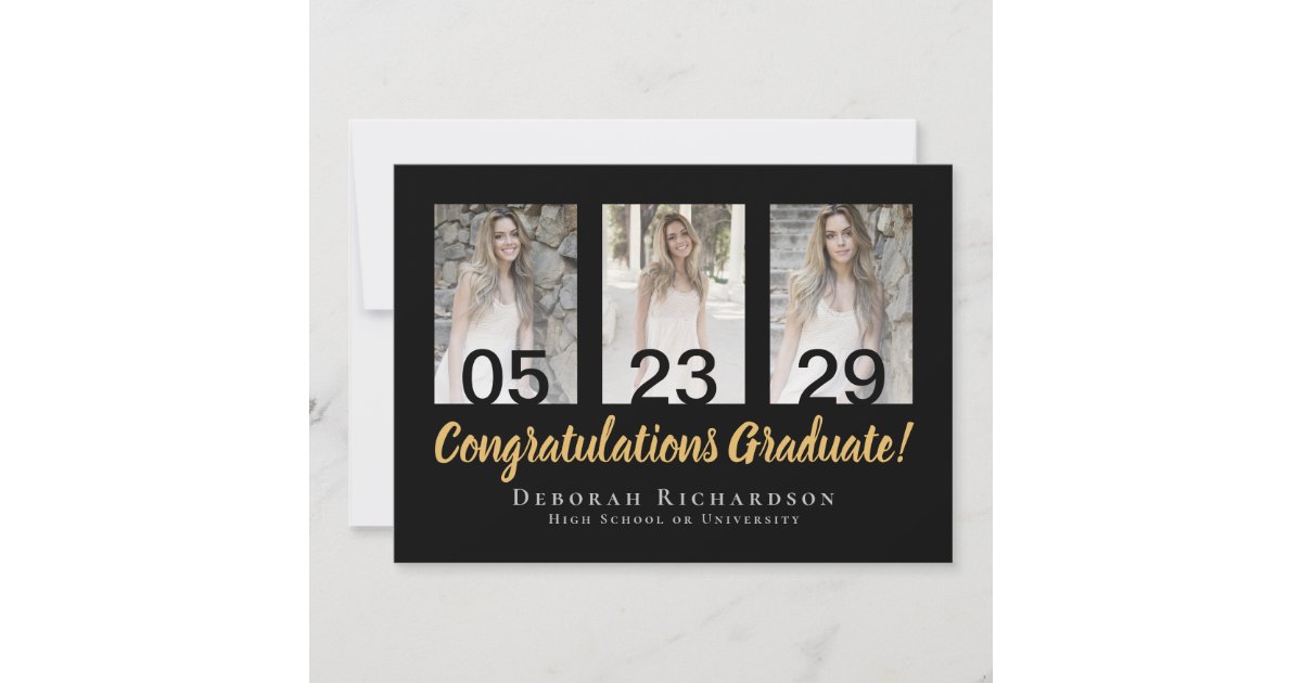Modern Personalized Photo Collage Graduation Card | Zazzle