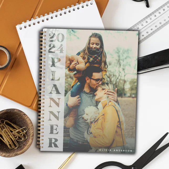 Modern Personalized Photo Create Your Own | 2024 Planner | Zazzle