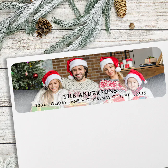 Modern Personalized Photo Return Address Label | Zazzle
