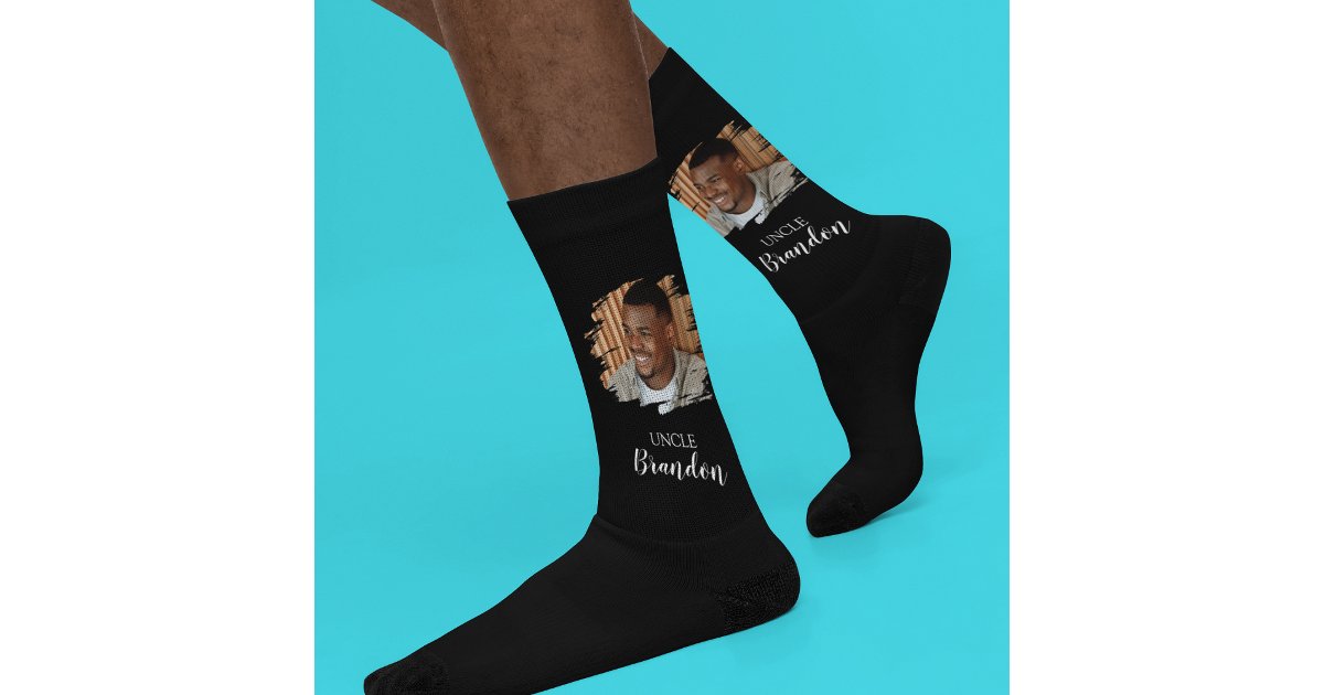 Modern Personalized Photo Uncle Socks | Zazzle