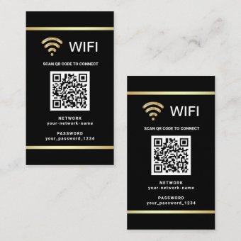 Modern Personalized QR Code Wifi Network Password Business Card | Zazzle
