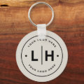 Modern Personalized QR Logo Business Keychain | Zazzle