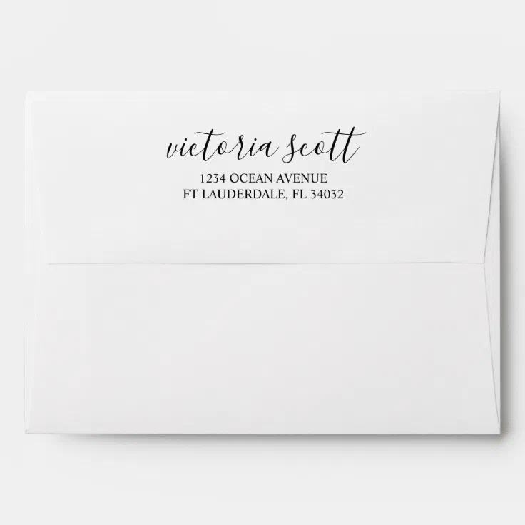 Modern Personalized Return Address Envelope | Zazzle