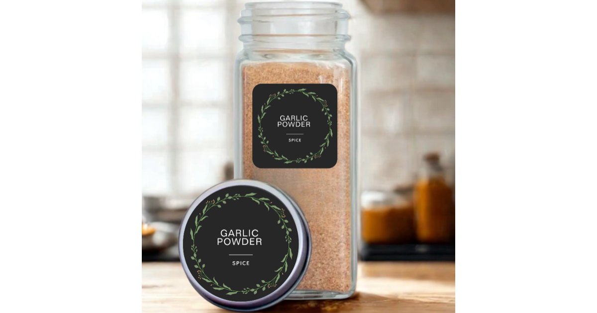 Modern Personalized Spice Jars Labels Name White | Zazzle