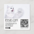 Modern Personalized Two Photo Scannable QR Code Square Business Card ...