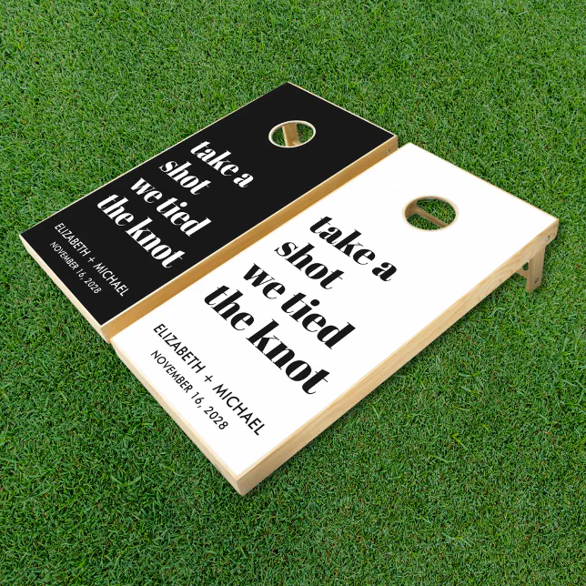 Modern Personalized Wedding Cornhole Set | Zazzle