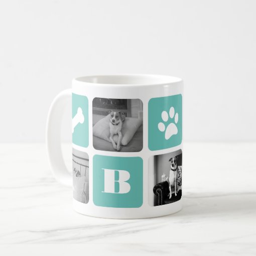 Modern Pet Monogram Photo Collage Coffee Mug | Zazzle
