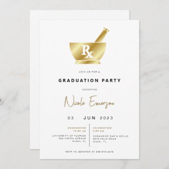 Modern Pharmacy School Graduation Party Invitation | Zazzle