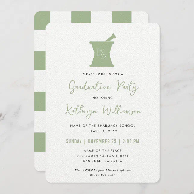 Modern PharmD Pharmacy School Graduation Invitation | Zazzle
