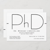 Modern PhD Graduation Invitation | Zazzle
