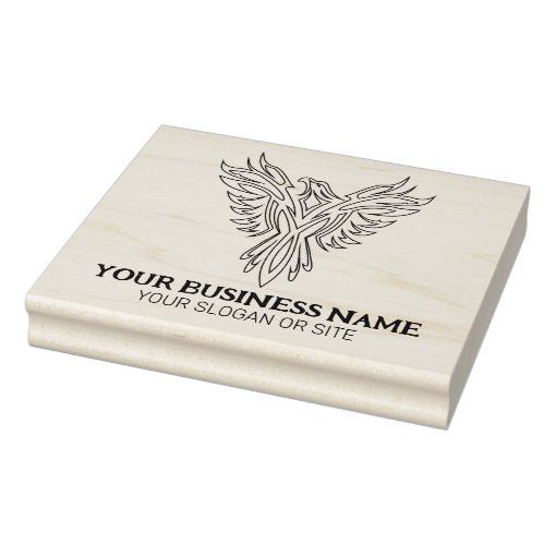Modern Phoenix Custom Business, Large Rubber Stamp | Zazzle