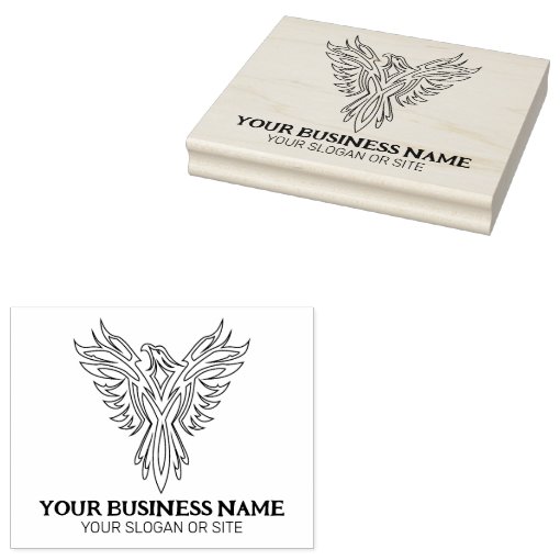 Modern Phoenix Custom Business, Large Rubber Stamp | Zazzle