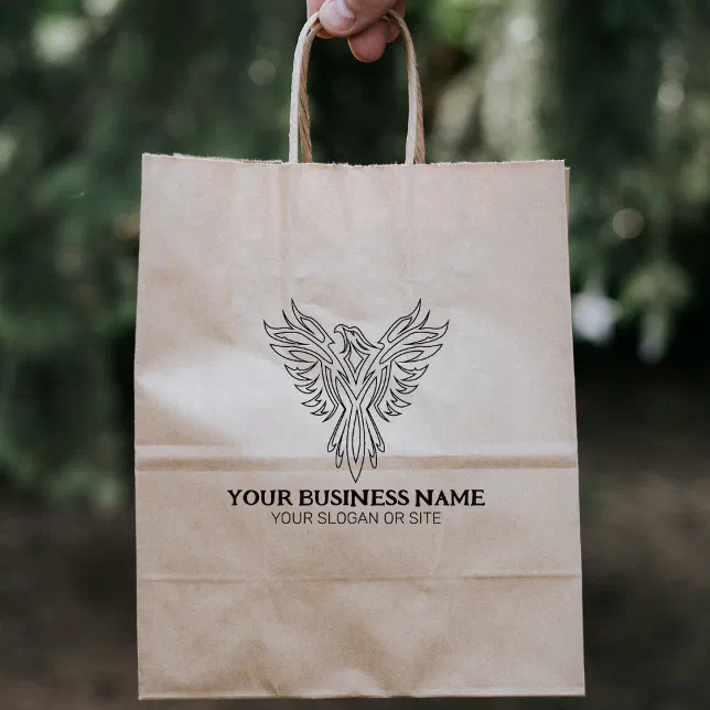Modern Phoenix Custom Business, Large Rubber Stamp | Zazzle