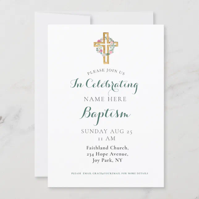 Modern Photo Adult Baptism Invitation | Zazzle