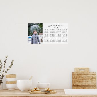 Modern Photo and Name Personalized 2020 Calendar Poster | Zazzle