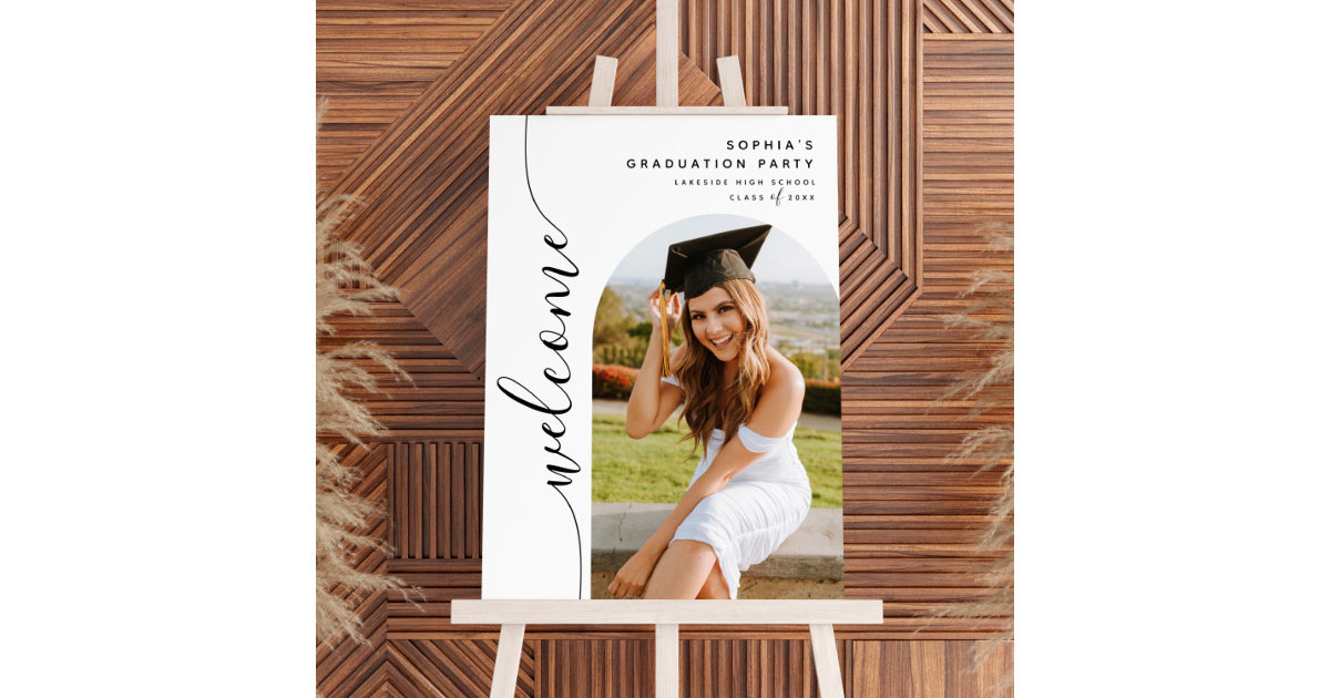 Modern Photo Arch Graduation Welcome Sign | Zazzle