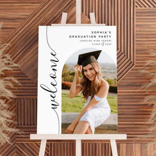 Modern Photo Arch Graduation Welcome Sign | Zazzle