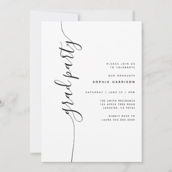Modern Photo Arch Vertical Script Graduation Invitation | Zazzle