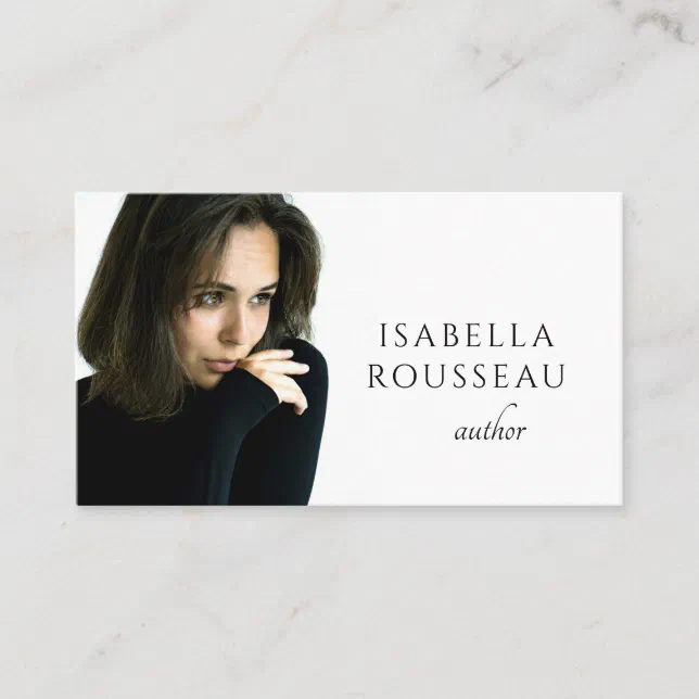 Modern Photo Author Writer Business Card | Zazzle