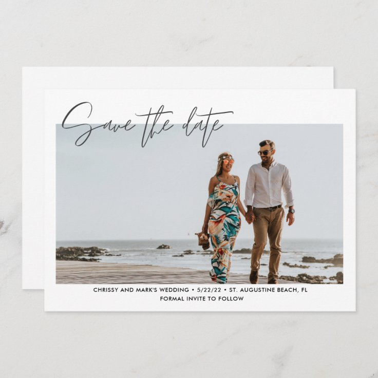 Modern Photo Beach Wedding Save the Date | Zazzle