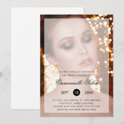 Modern Photo Beauty Hair Salon Grand Opening Invitation | Zazzle