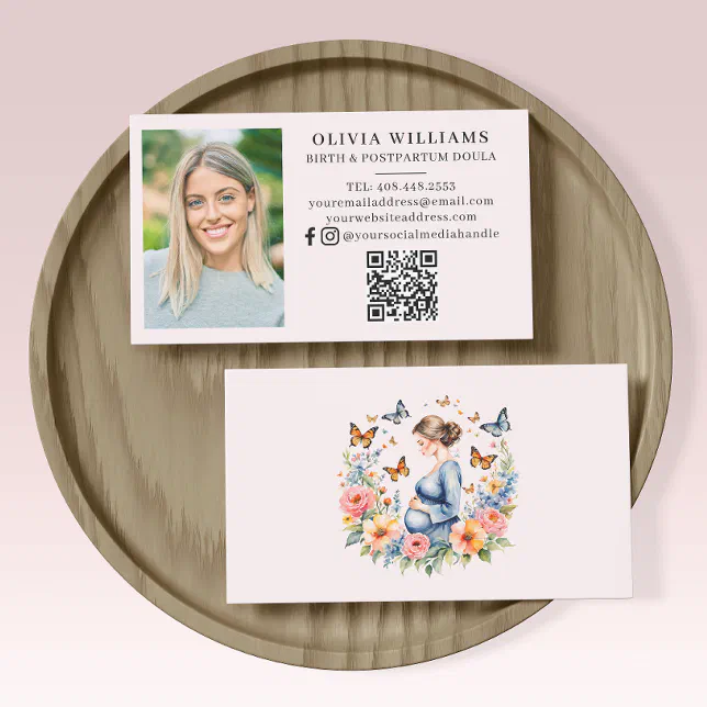 Modern Photo Birth & Postpartum Doula Business Card | Zazzle