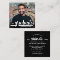Modern Photo Black Graduation Party Enclosure Card | Zazzle