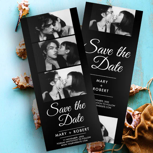 Modern photo booth wedding save the date invite | Zazzle