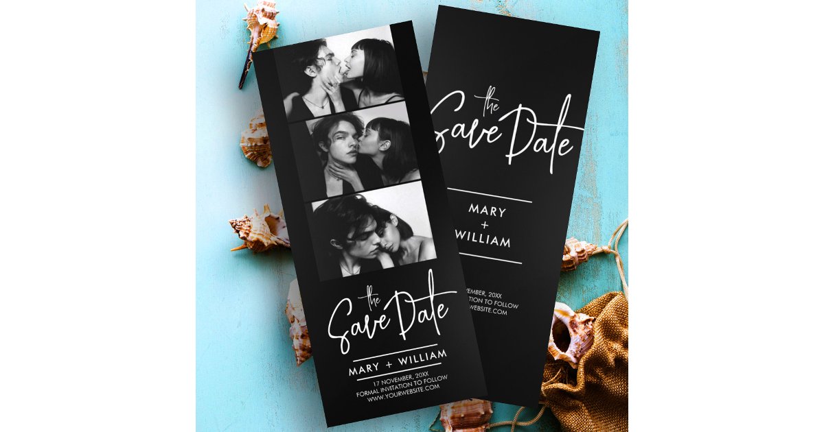 Modern photo booth wedding save the date invite | Zazzle