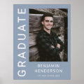 Modern Photo Boy Blue Graduation Poster | Zazzle