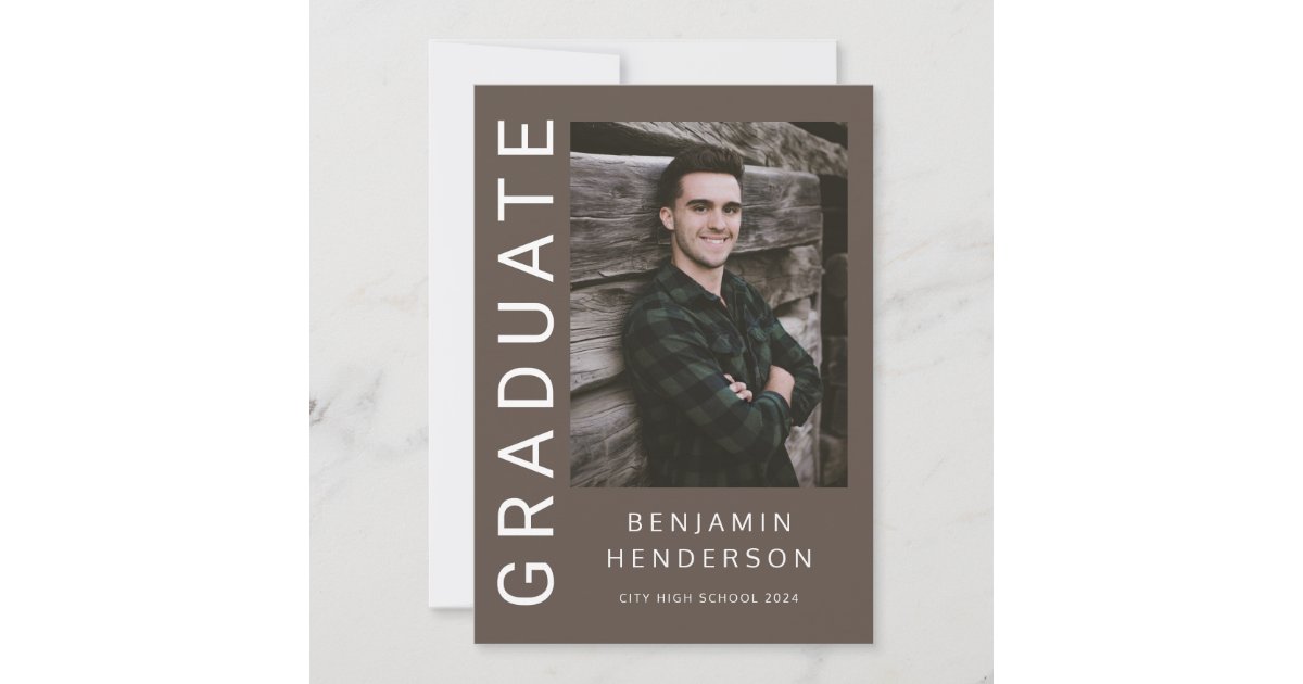 Modern Photo Boy Graduation Announcement | Zazzle