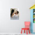 Modern Photo Calligraphy Dusty Blue Poster | Zazzle