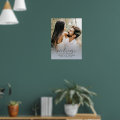 Modern Photo Calligraphy Dusty Blue Poster | Zazzle
