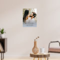 Modern Photo Calligraphy Dusty Blue Poster | Zazzle