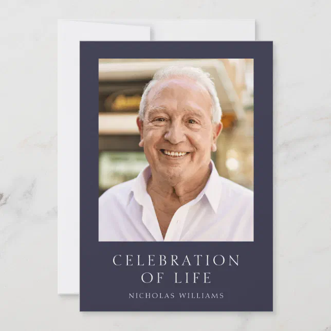 Modern Photo Celebration of Life Memorial Funeral Invitation | Zazzle