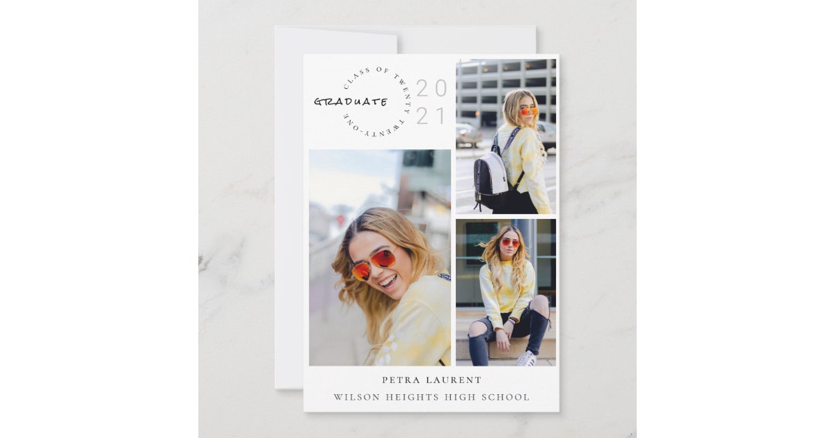 Modern Photo Collage 2021 Graduation Announcement | Zazzle